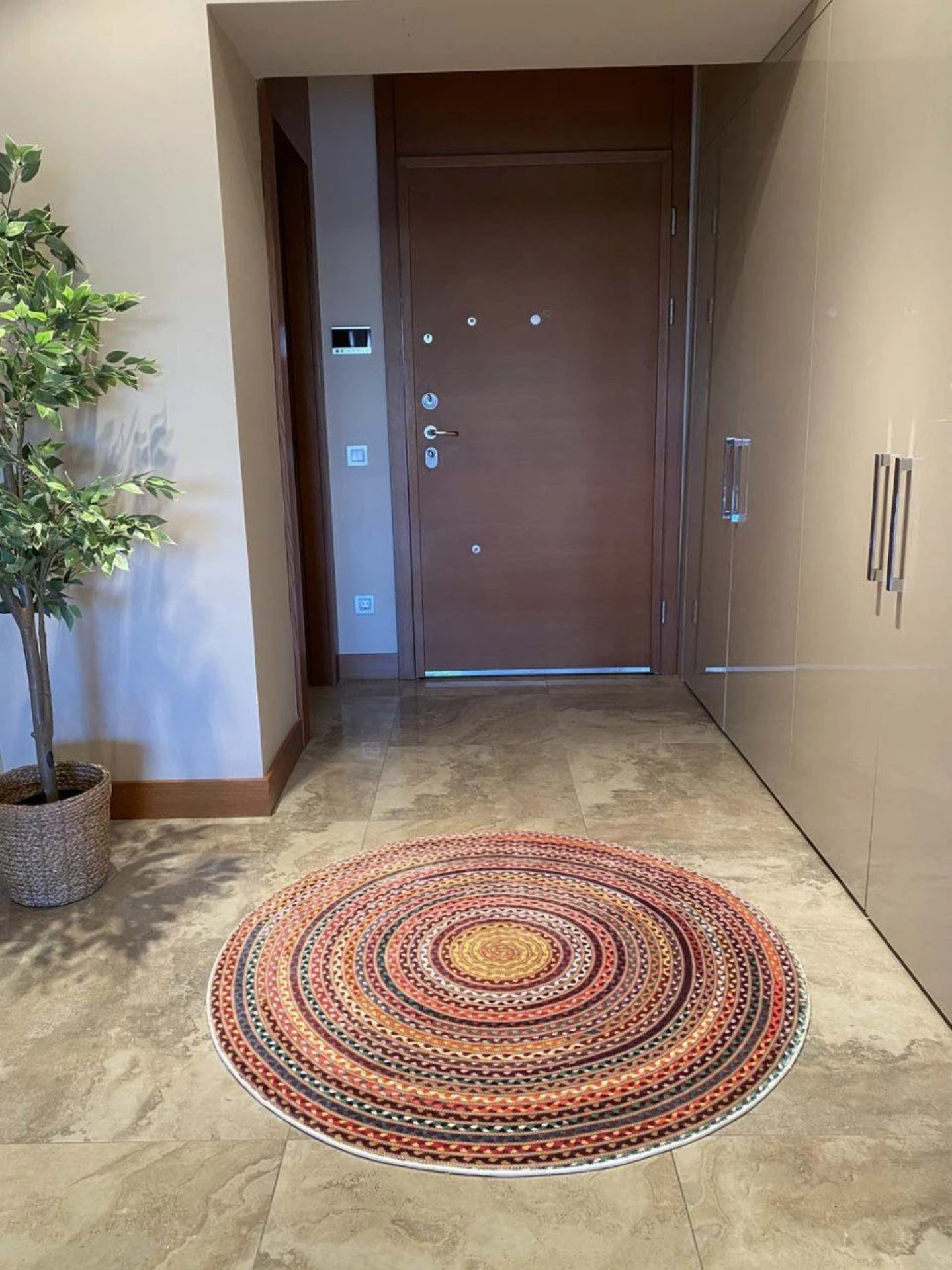 Bungalow Rose Round Nachelle Cotton Area Rug with Non-Slip Backing ...