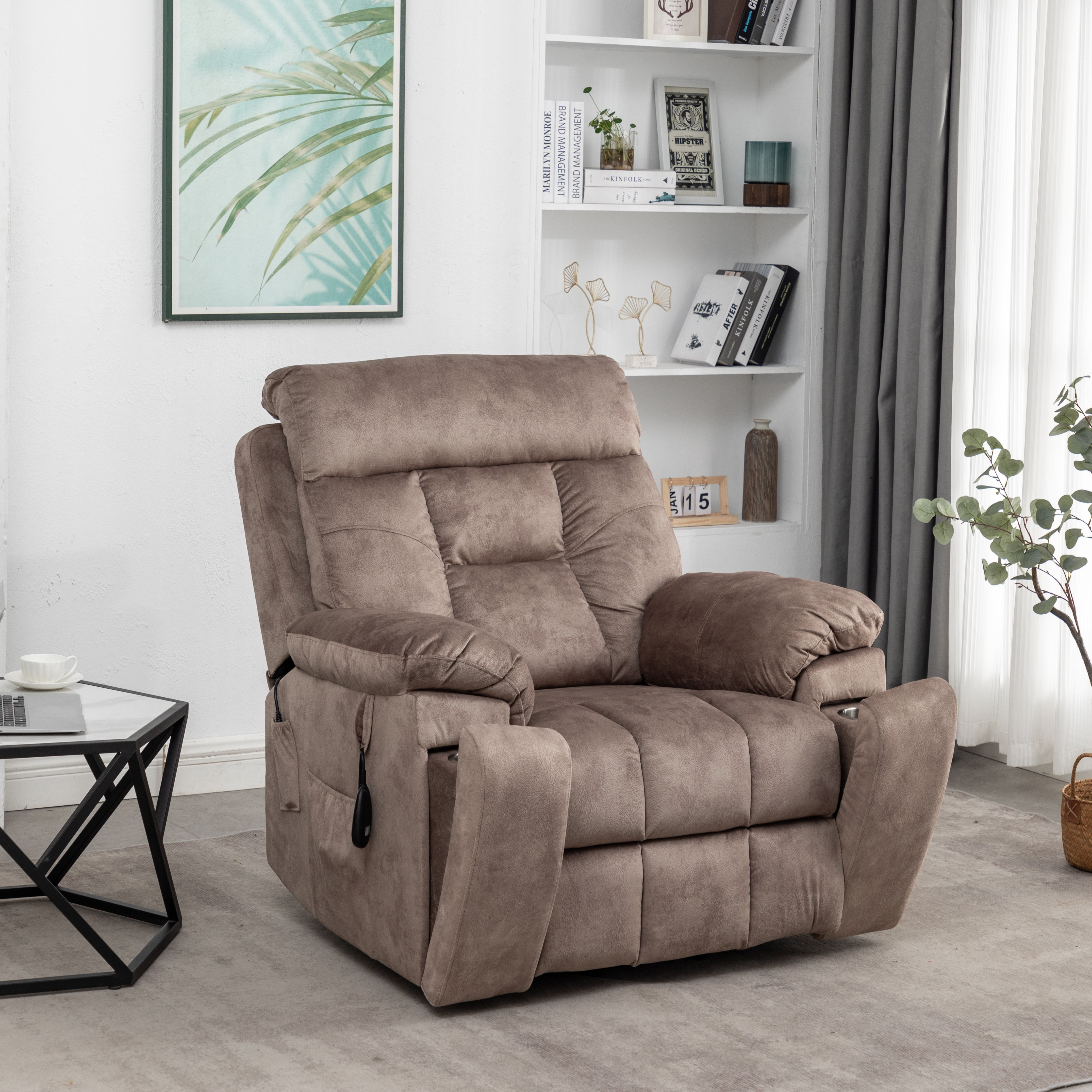 Latitude Run® Elegant Tufted Power Lift Recliner With Massage And Heat ...