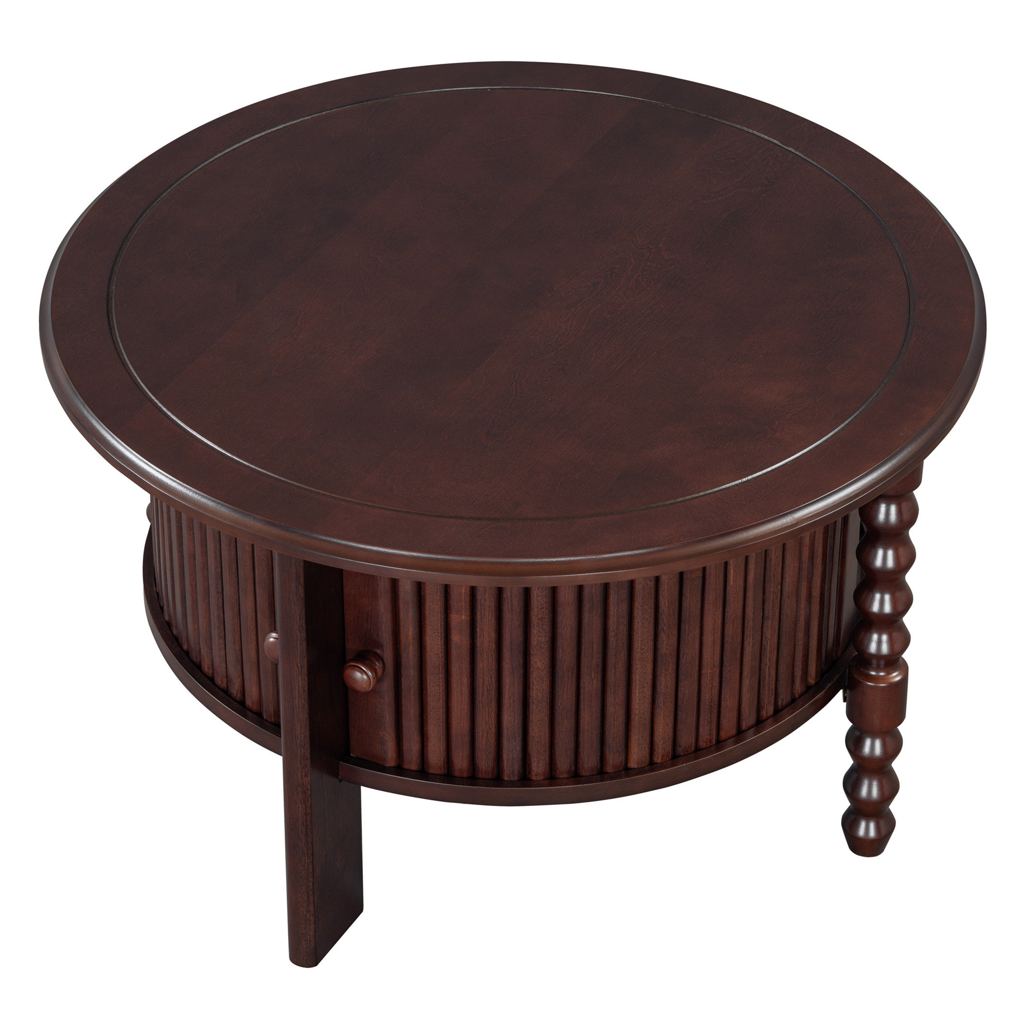 Alcott Hill® Vintage-Style Round Coffee Table with Hidden Storage ...