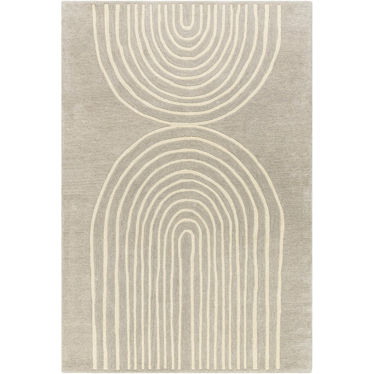 Orren Ellis Performance Wool Abstract Rug | Wayfair