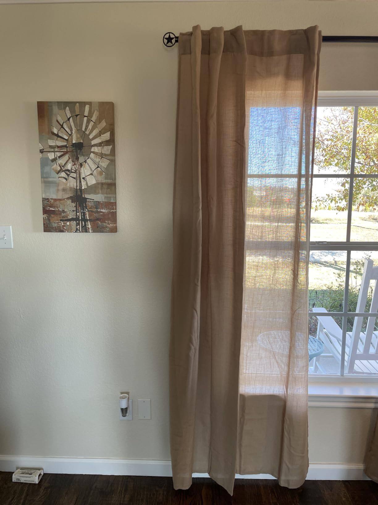 Hokku Designs Brown Linen Curtains, Soft Thick Linen Textured Window ...