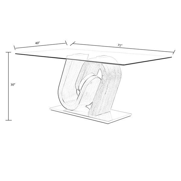 Wrought Studio Allista Glass Dining Table & Reviews | Wayfair