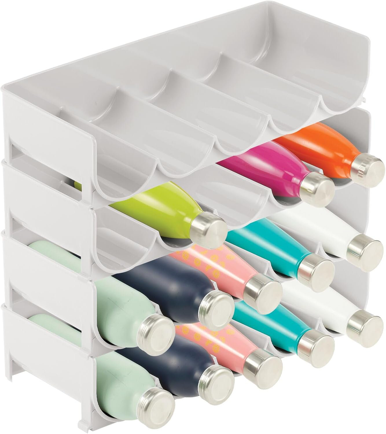 AMIPOR Plastic Free-Standing Water Bottle And Wine Rack Storage ...