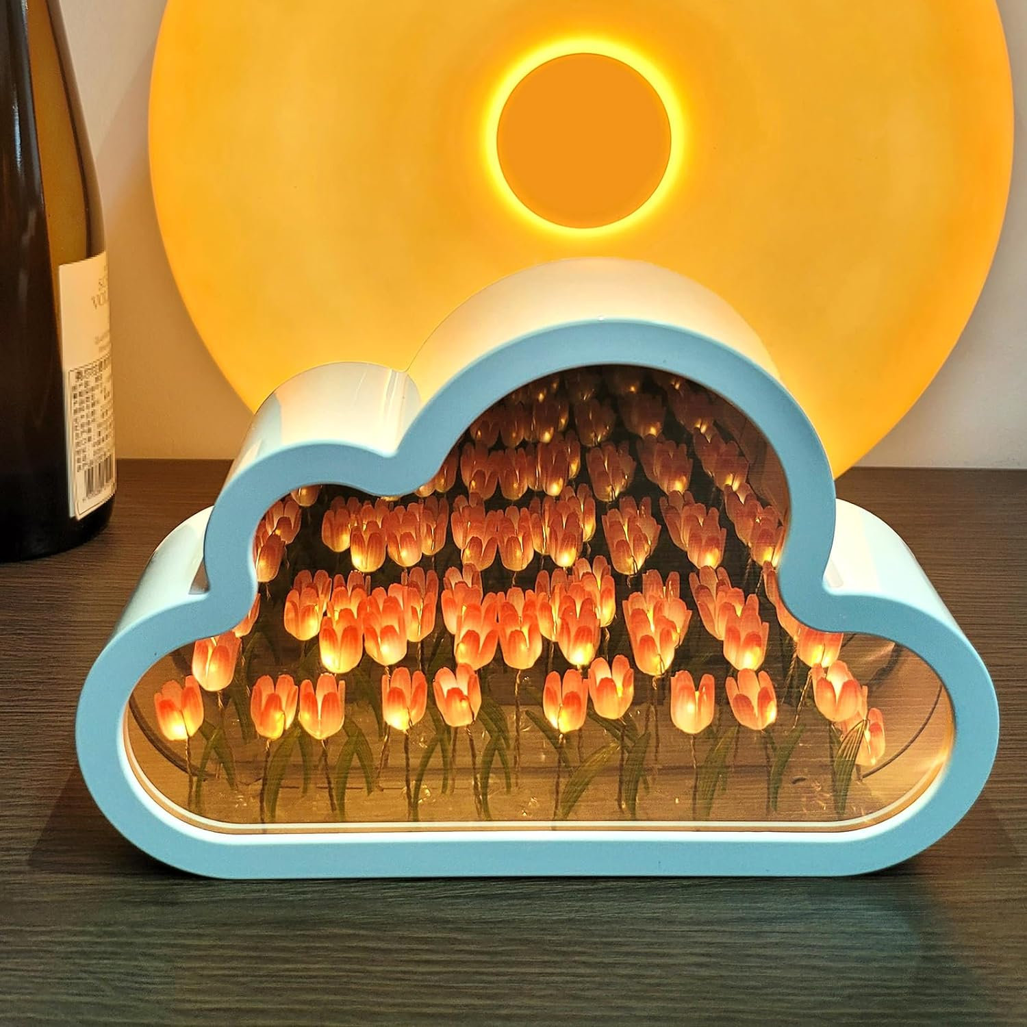 c&g home Tulip Night Light Cloud Mirror Light Decorative Night Lamp ...