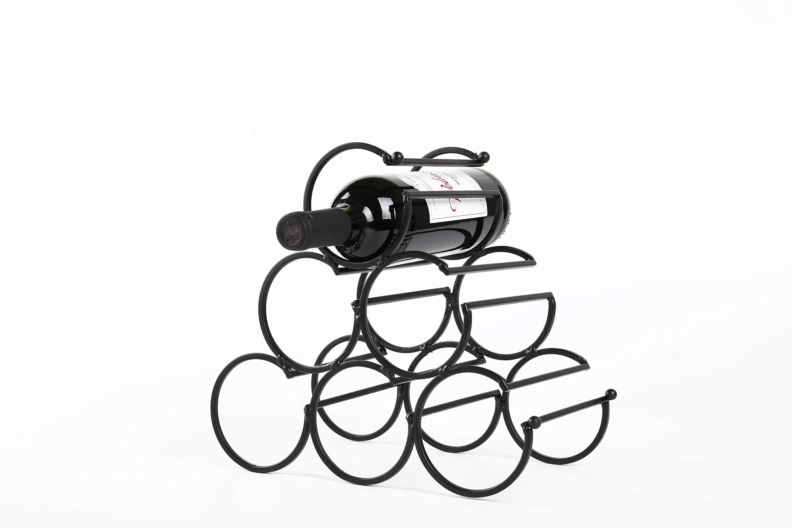 Prep & Savour Rhineland 6 Bottle Tabletop Wine Bottle Rack in Black ...