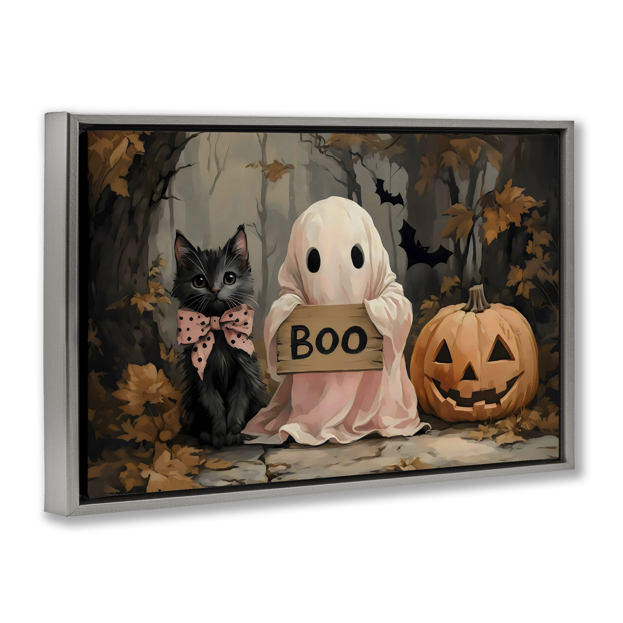 Latitude Run® Cute Halloween Boo Portrait Floating Frame, design by ...