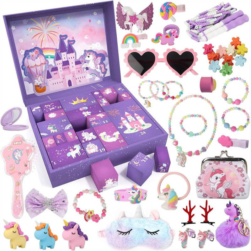 The Holiday Aisle® Unicorn Gifts for Girl 24 Days Xmas Count Down Box ...
