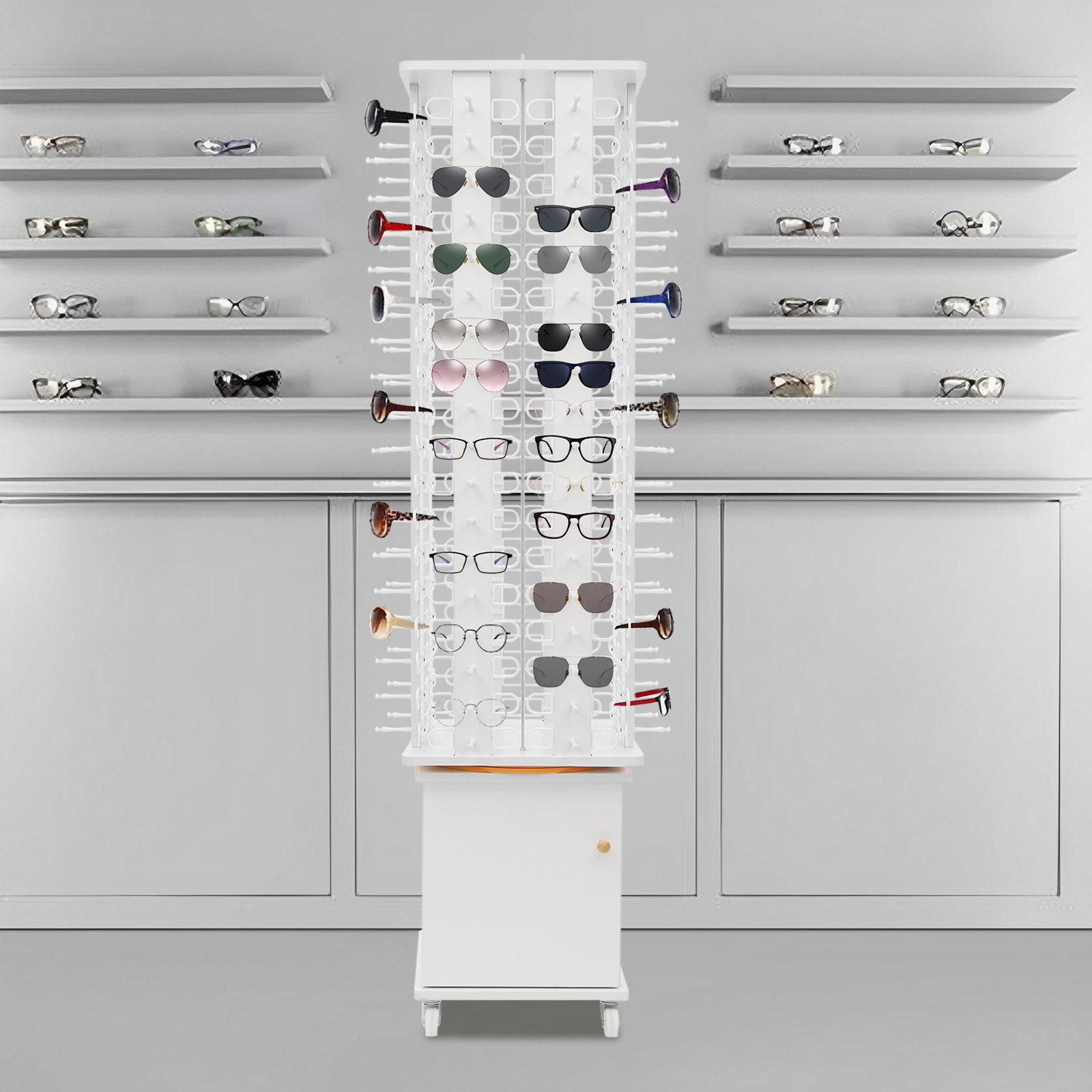 Wildon Home® Floor-Standing Eyeglass Holder 4-Sided Eyeglass Display ...