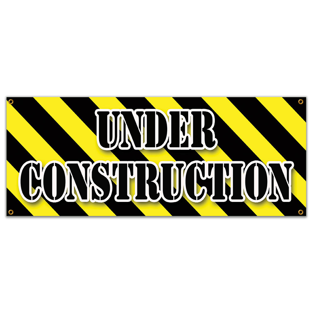 SignMission UNDER CONSTRUCTION BANNER SIGN Workers Construction ...