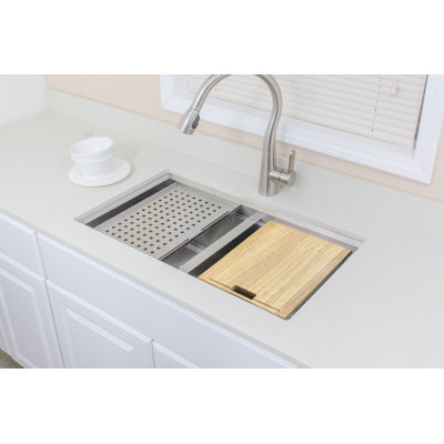 WELLS SINKWARE 32'' L Undermount Double Bowl Stainless Steel Kitchen ...