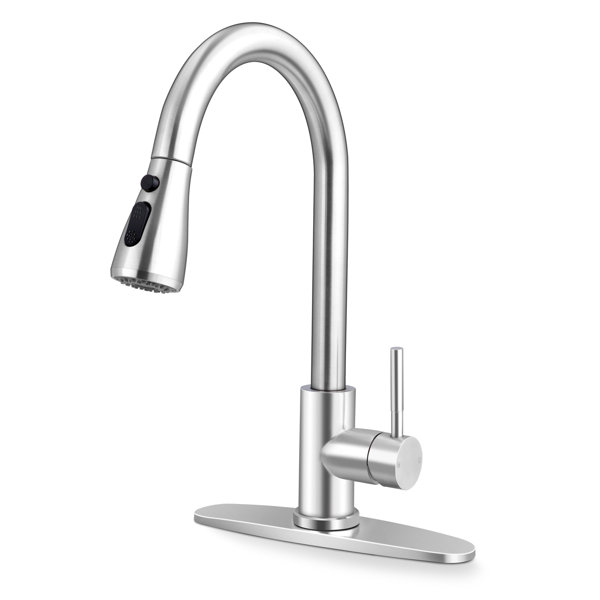 Wilmall Kitchen Faucet with Pull Down Sprayer Faucet, Stainless Steel ...