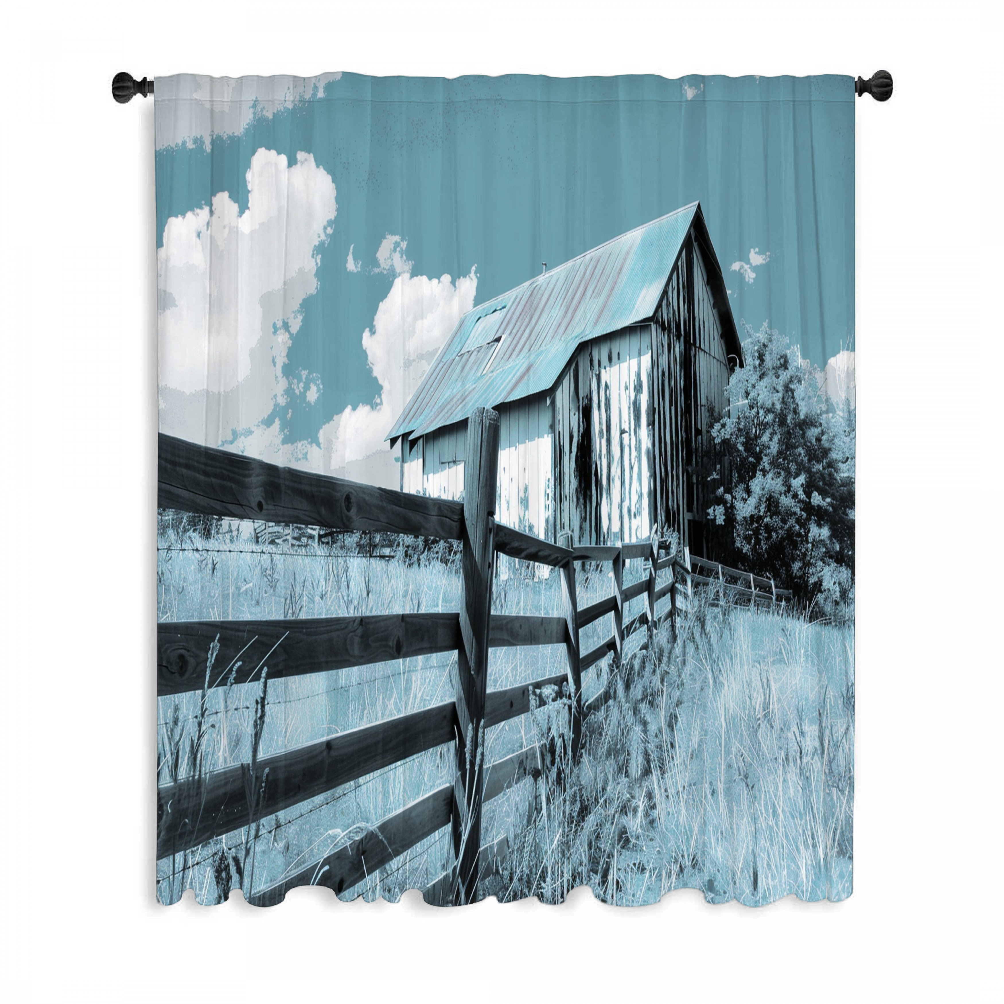 One Allium Way® Rural Barn Window Curtains, Architecture Blockout ...
