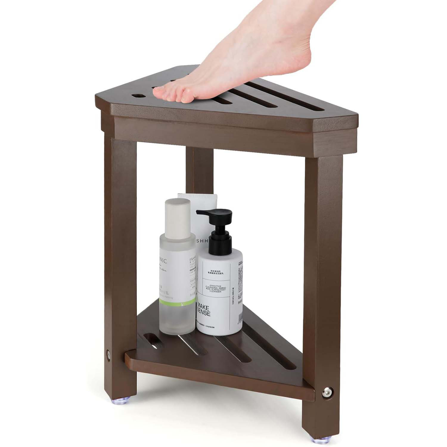 Latitude Run® Shower Foot Rest 14In, Acacia Wood Shower Stool For ...