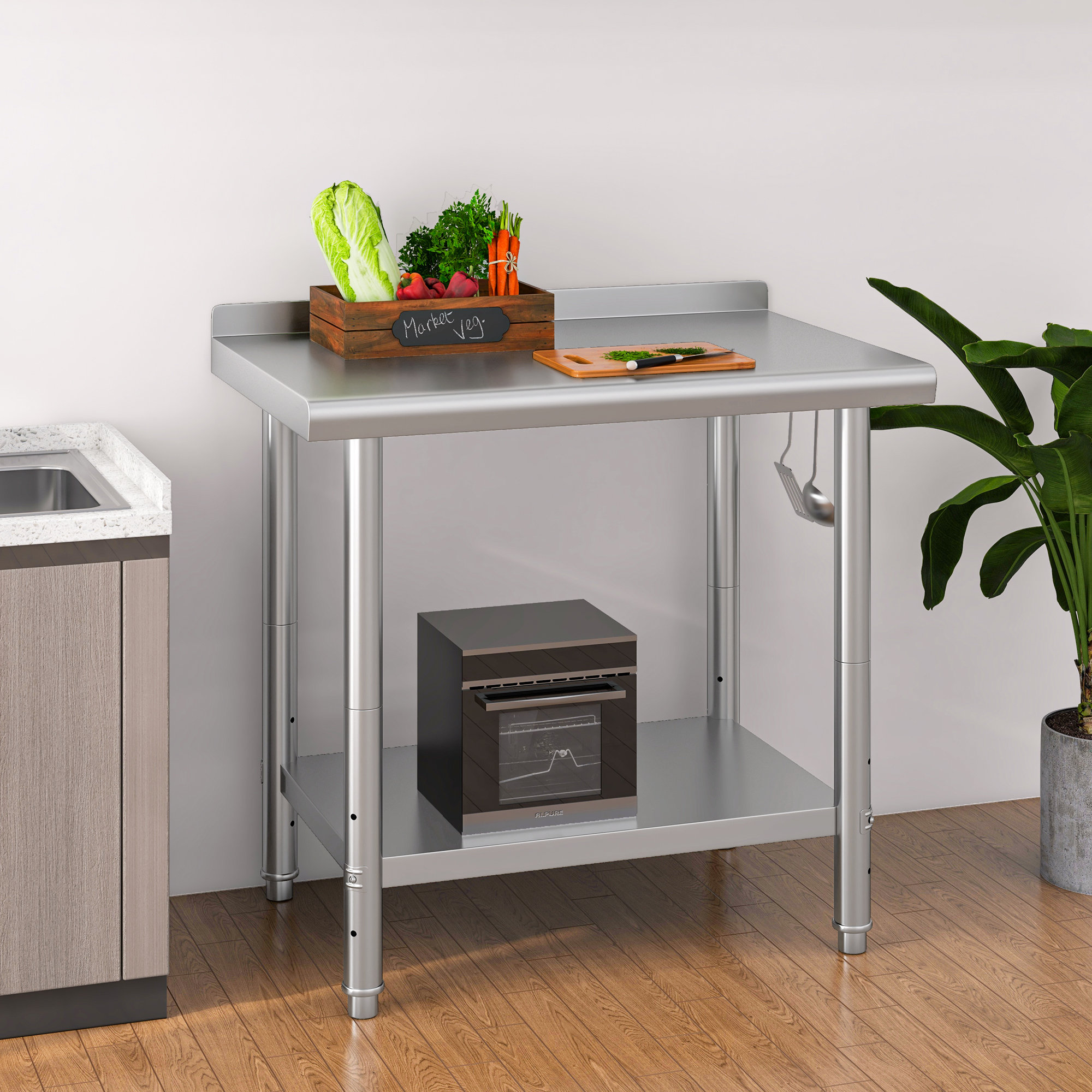 Balconera 36" x 24" Stainless Steel Table for Prep & Work with ...