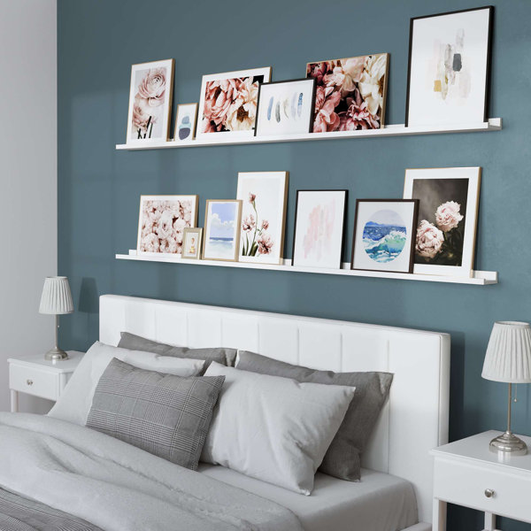 Latitude Run® Picture Shelf for Wall with Ledge, 80 Inch Extra Long ...