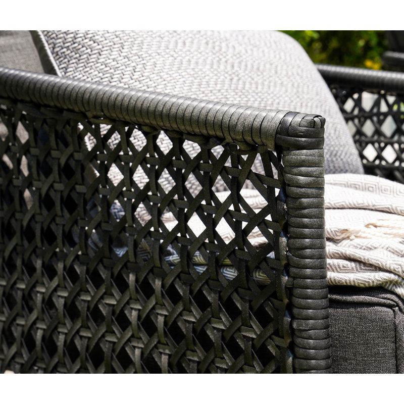 Corrigan Studio® Wicker Steel Frame Outdoor Conversation Set Of 3 | Wayfair