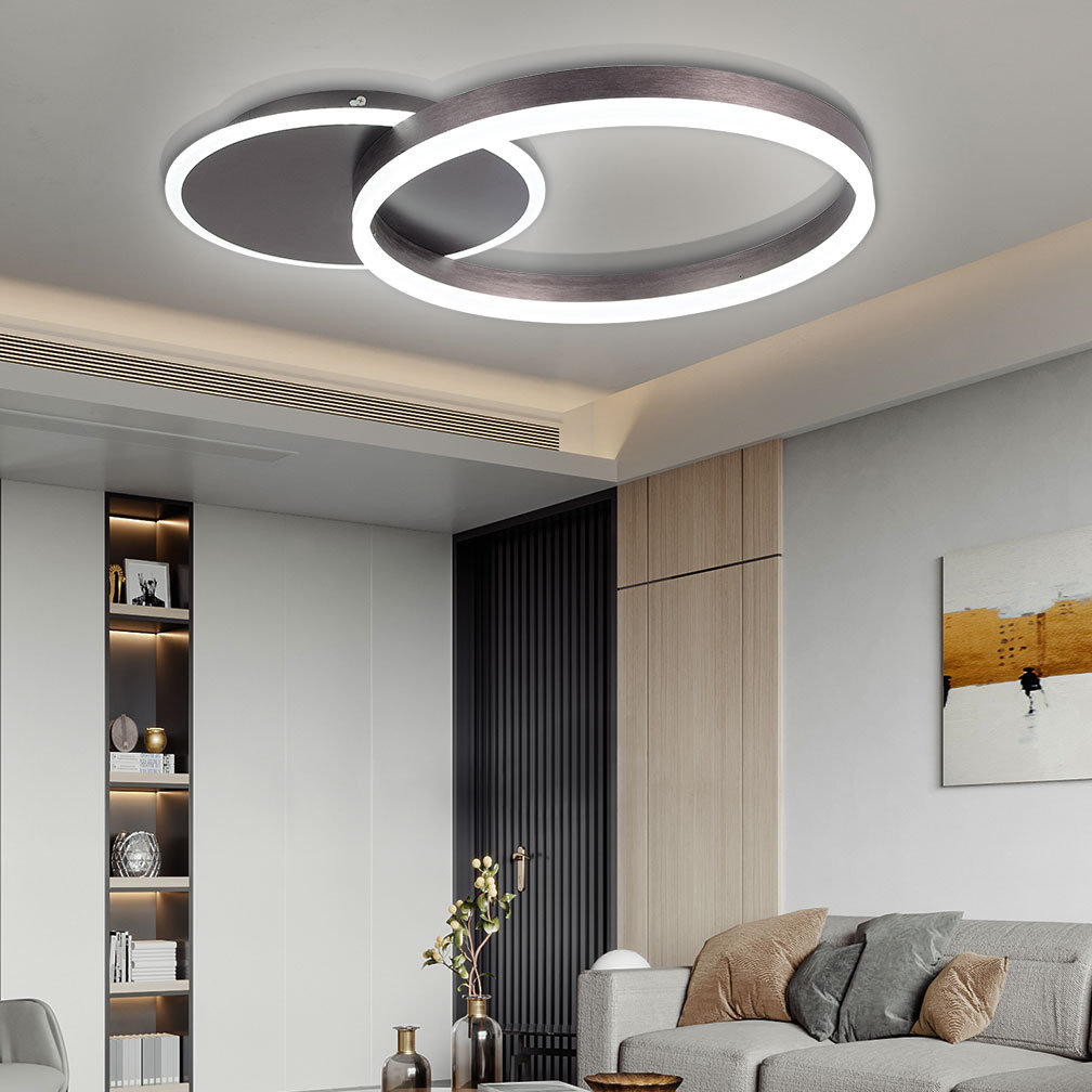 Ivy Bronx Edric 21.6" Modern Acrylic LED Circle Ring Ceiling Light ...