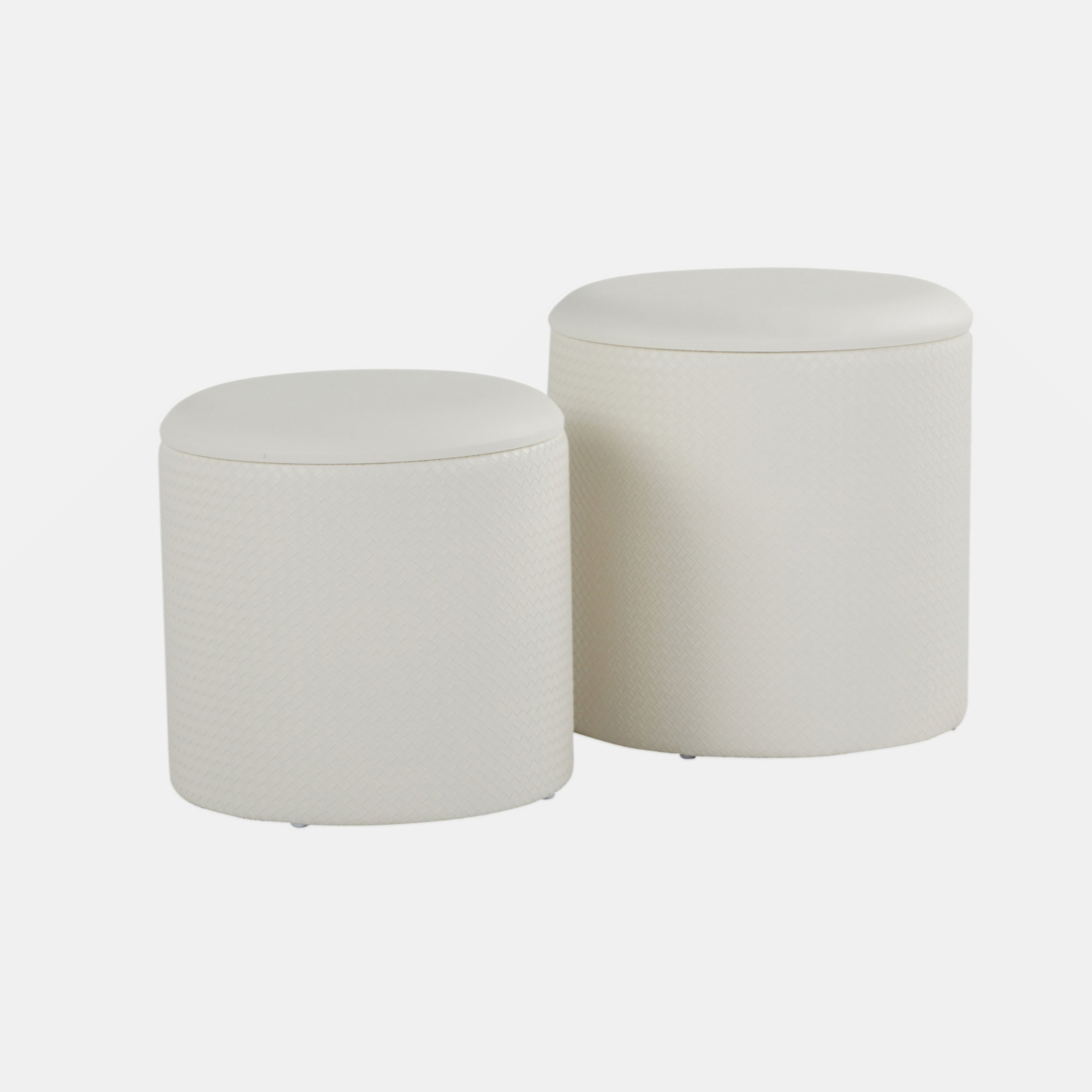 Hokku Designs Maverick Contemporary Nesting Ottoman Set In Faux Leather ...