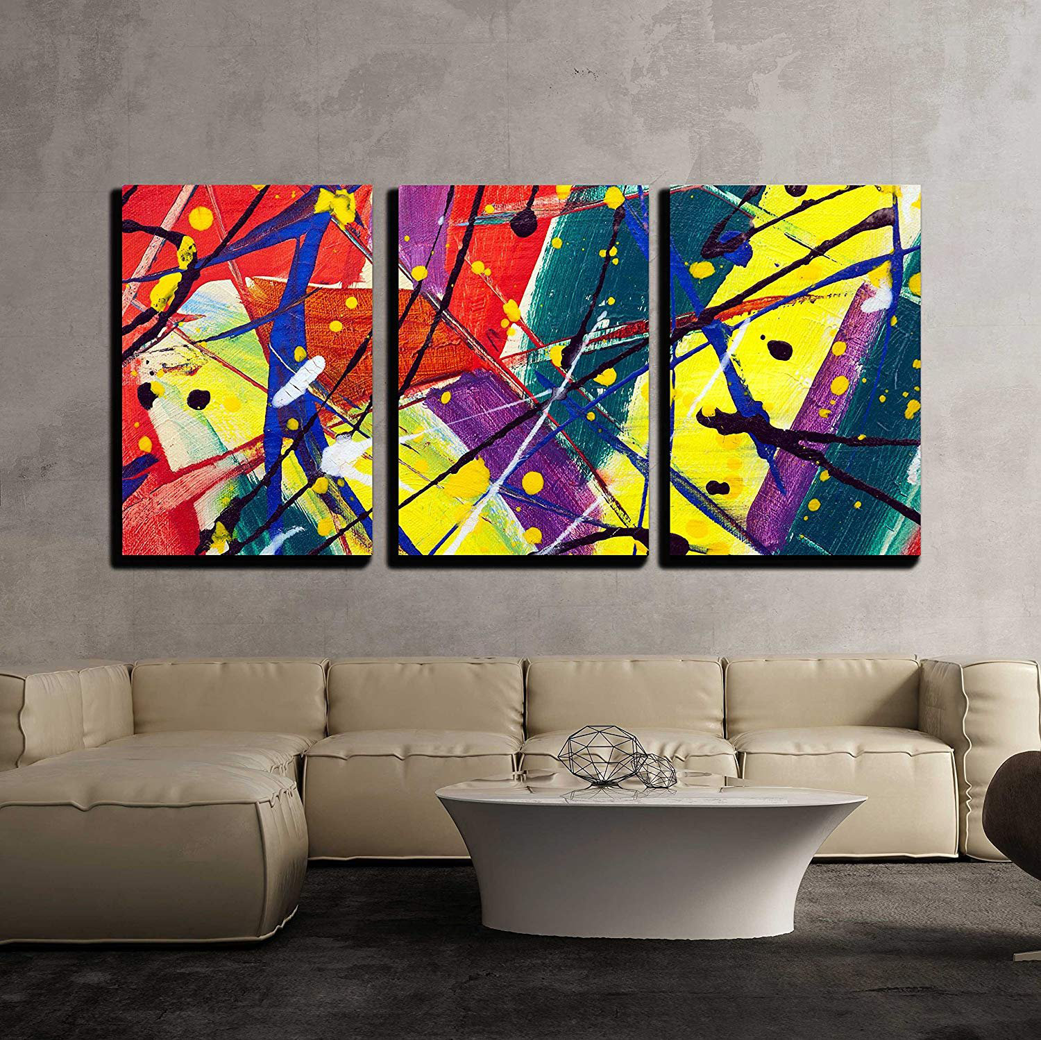 IDEA4WALL Multi Colored Artwork Full Frame Close Up Texture Abstract ...