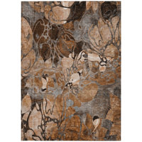 HomeRoots 10' X 14' Chocolate Terracotta and Ivory Floral Washable Non ...