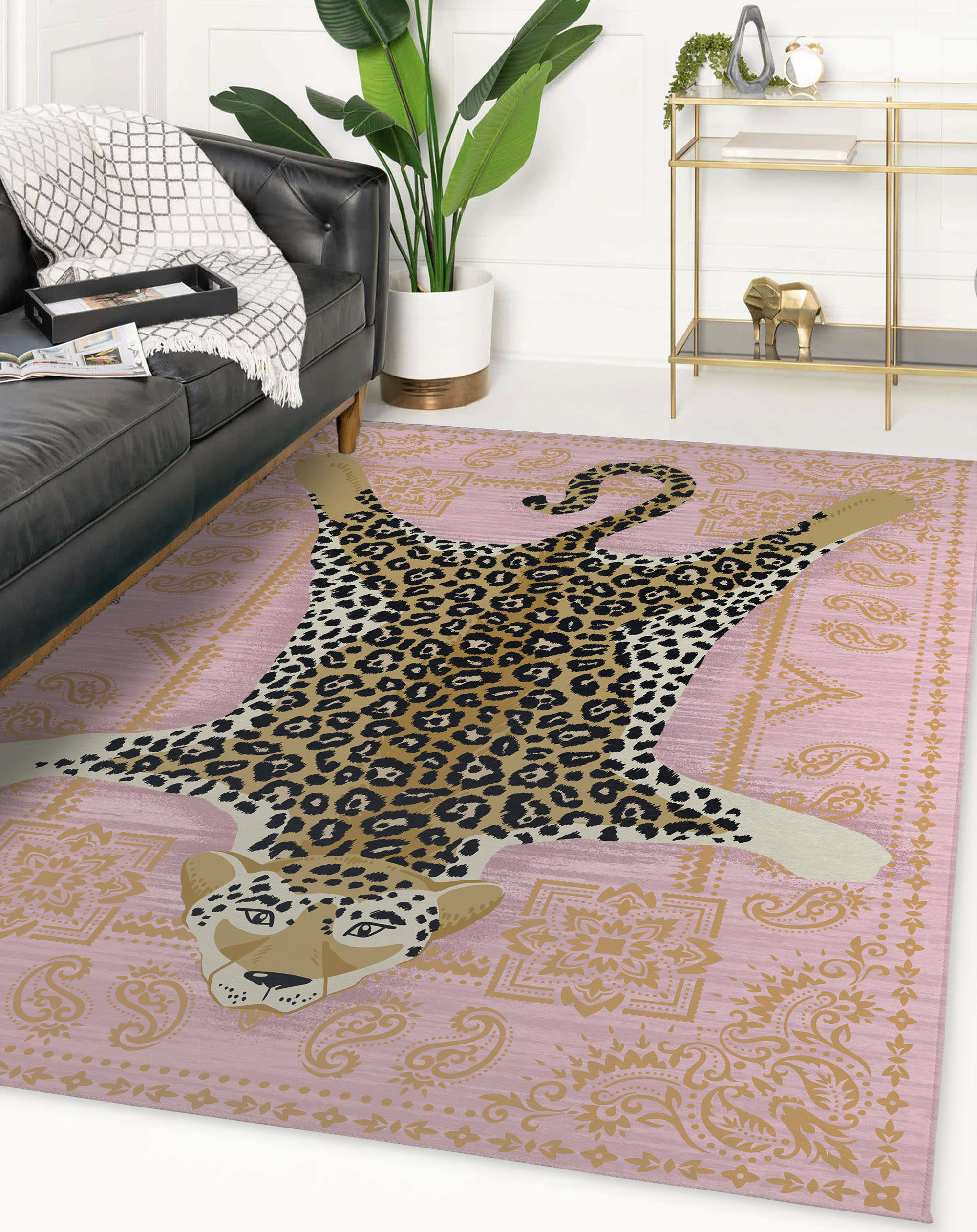 Willa Arlo™ Interiors Willhite Animal Print Pink/Tan/Beige Area Rug ...