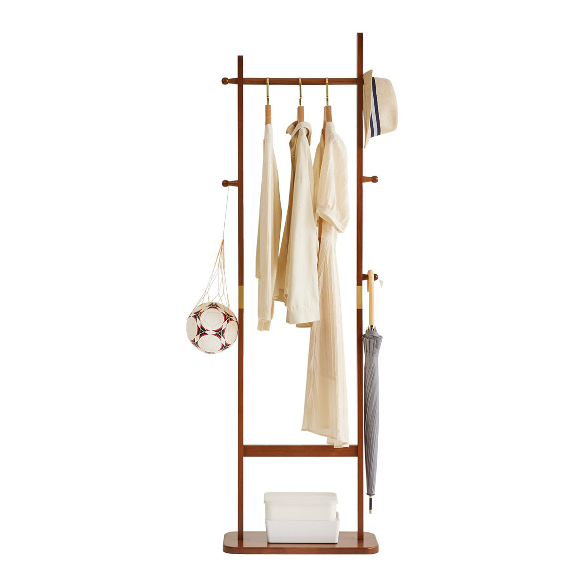 Hokku Designs Keryl Solid Wood Freestanding 5 - Hook Coat Rack | Wayfair
