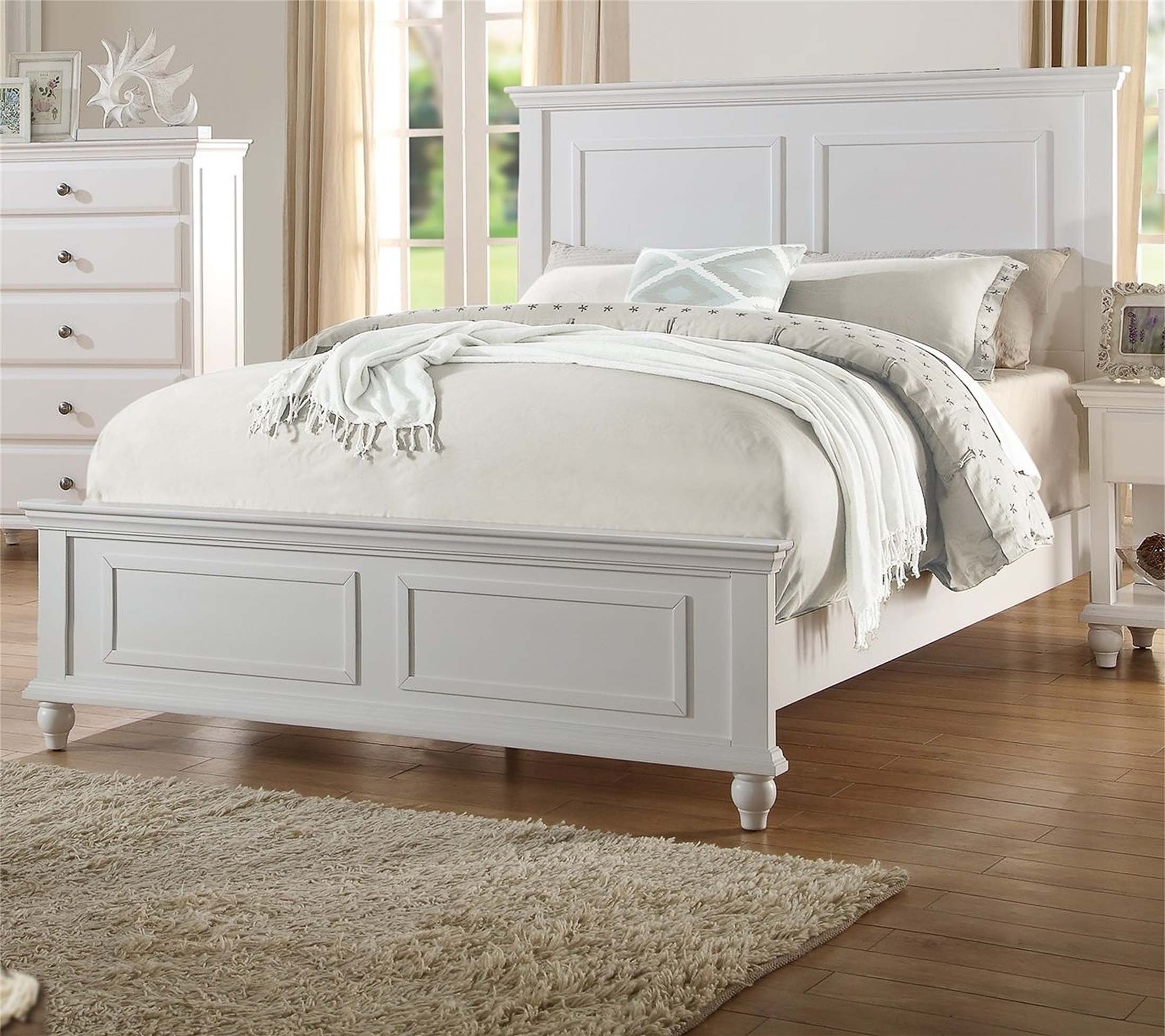 One Allium Way® White Color Eastern Bed Bedroom Furniture High Panel ...