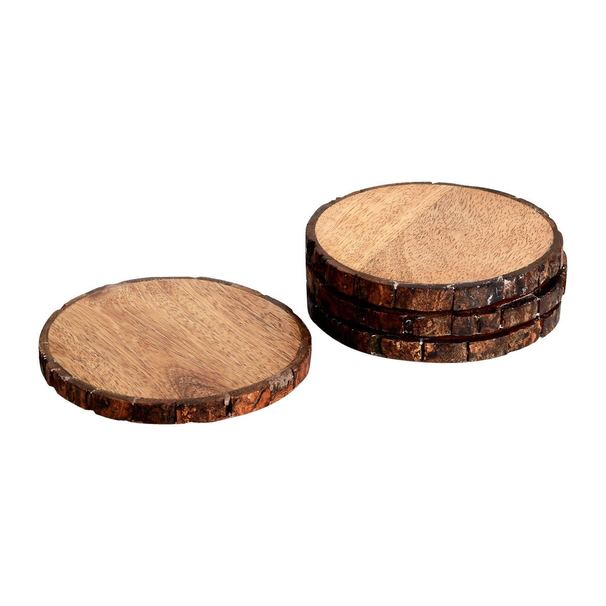 Millwood Pines Zoey Log Cut Round Coaster & Reviews | Wayfair