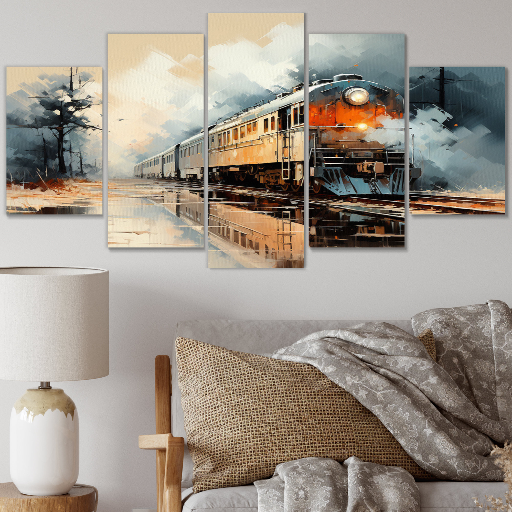 17 Stories Abstract Train Sublime Landscapes III - Transportation ...