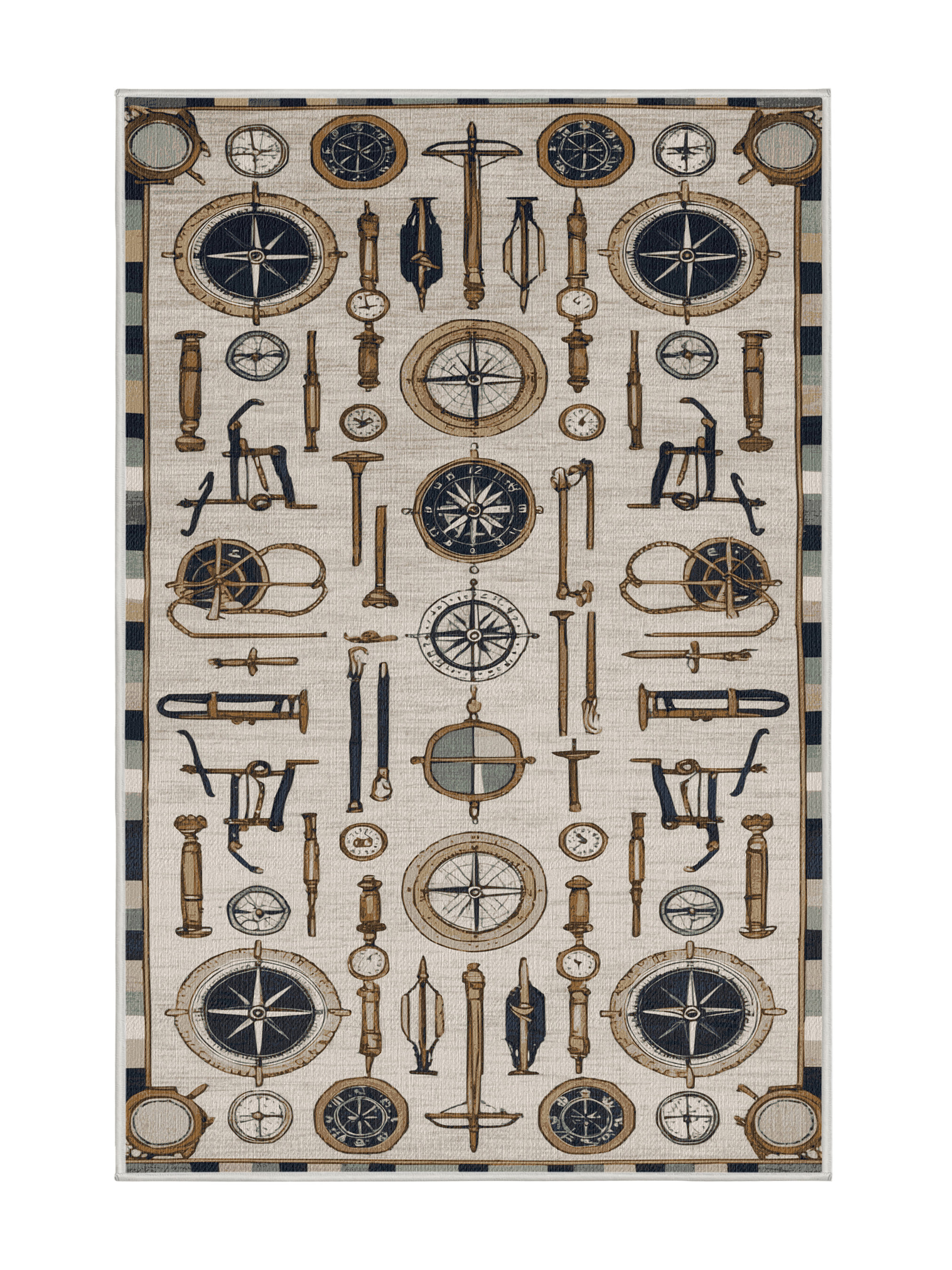 Longshore Tides Washable Navigation Tools Coastal Area Rug | Wayfair