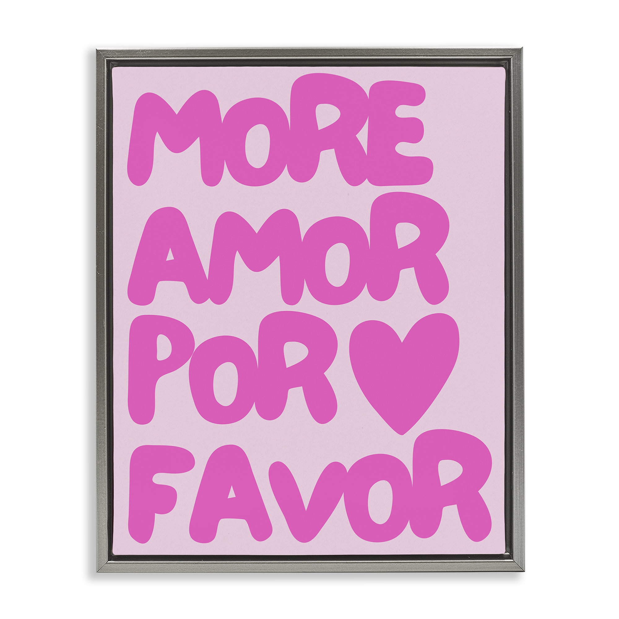 Latitude Run® Pink Pastel More Amor Framed Floater Canvas Wall Art by ...
