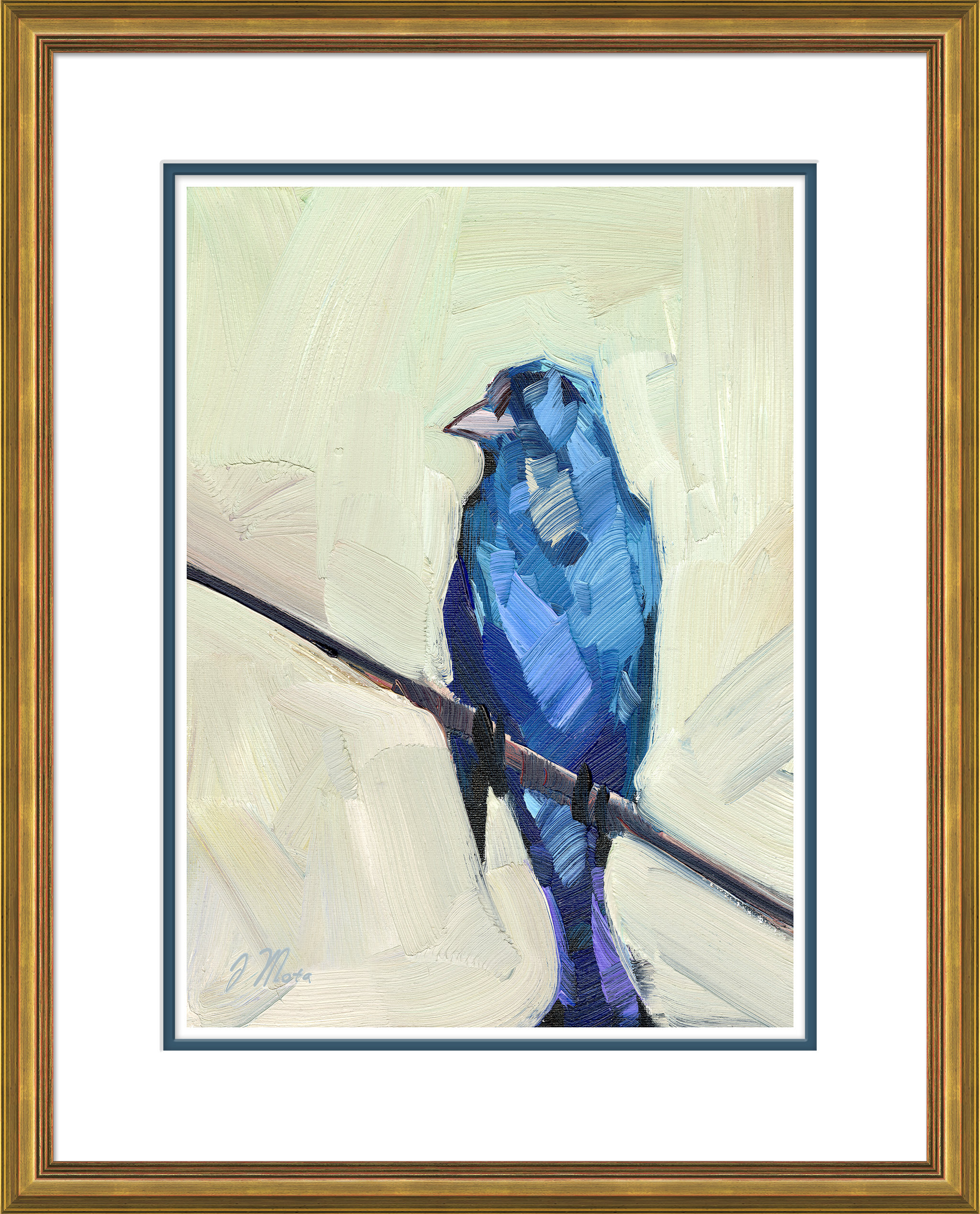 Soicher-Marin Blue Robin Bird by Joseph Mota - Picture Frame Painting ...