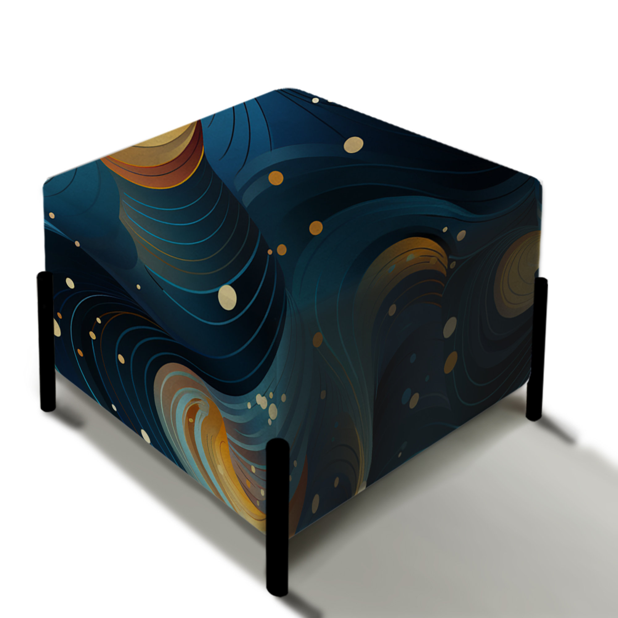 Design Art Celestial Geometry Geometric - Geometric Square Ottoman ...