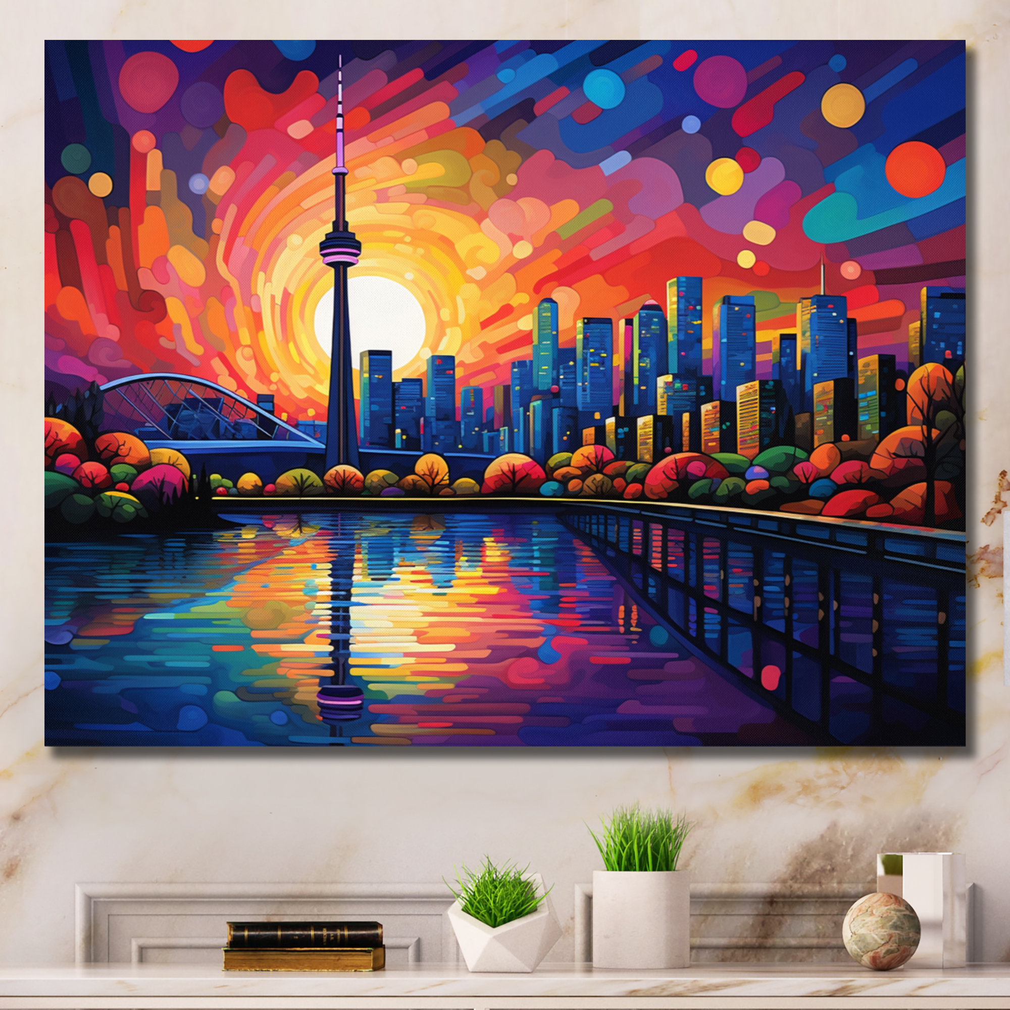 Latitude Run® Pop Art Toronto Cityscape I - Cityscapes Canvas Wall Art ...