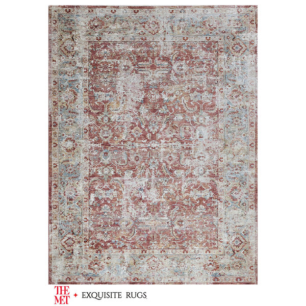 Exquisite Rugs The Met x Exquisite Rugs Antique Loom Rust/Blue Area Rug ...