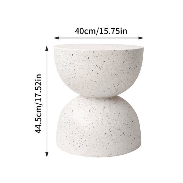 Wrought Studio™ Outdoor Patio Table Round Concrete Accent Table With ...