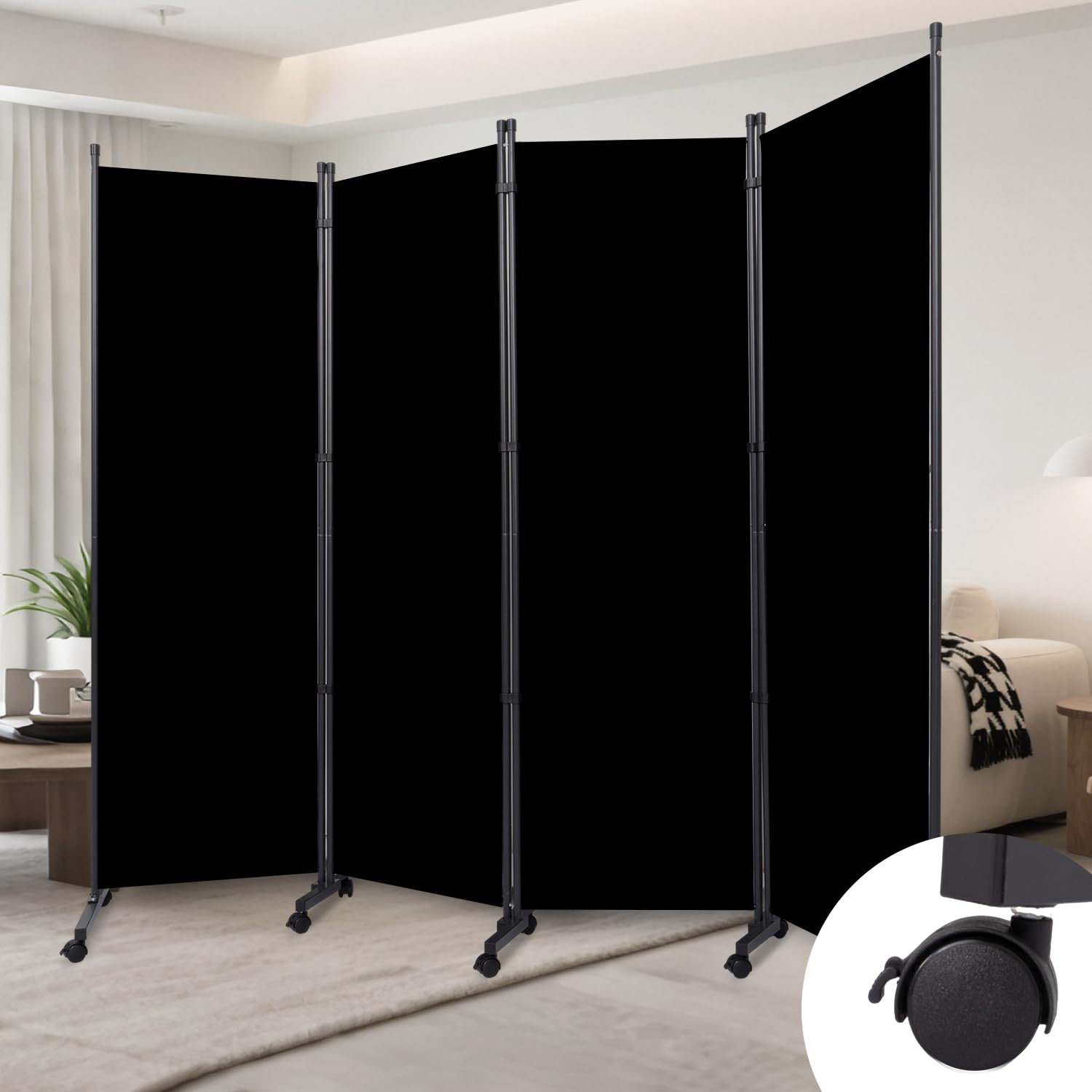 Latitude Run® Room Divider (4 Panel) Wall Divider For Room Separation ...