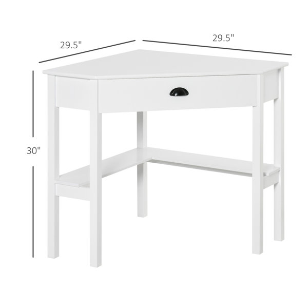 17 Stories Corner Desk, Triangle Computer Desk With Drawer And Storage ...