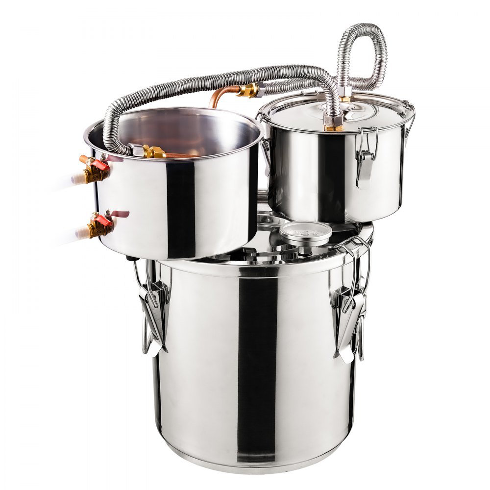 VEVOR Moonshine Still Water Alcohol Distiller w/Thumper Keg & 8W Water ...