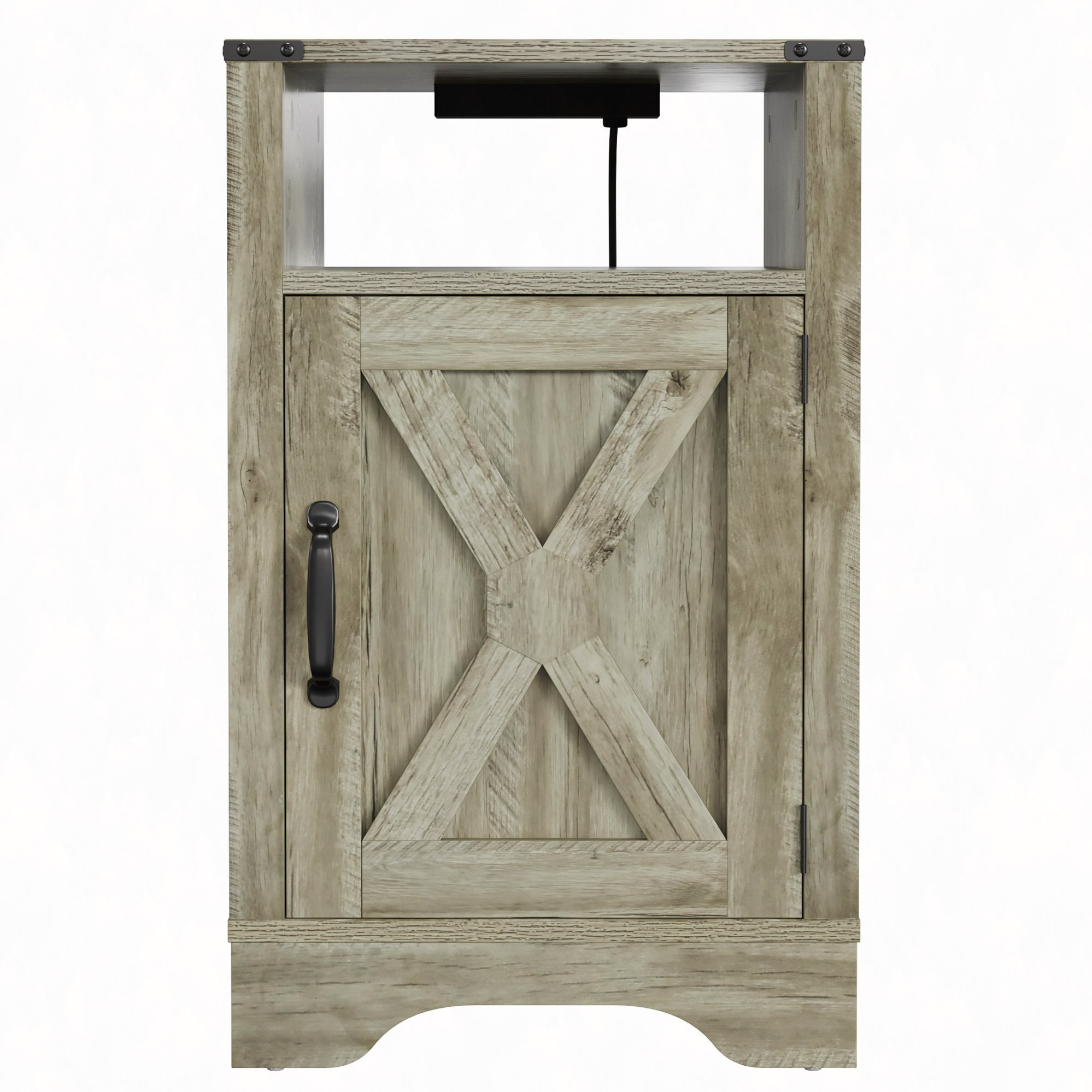 Latitude Run® Nightstand Side Table, Wooden Rustic End Table, Tall ...
