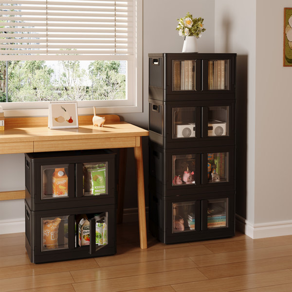 Rebrilliant Stackable Collapsible Plastic Storage Bins with Lids – 150 ...