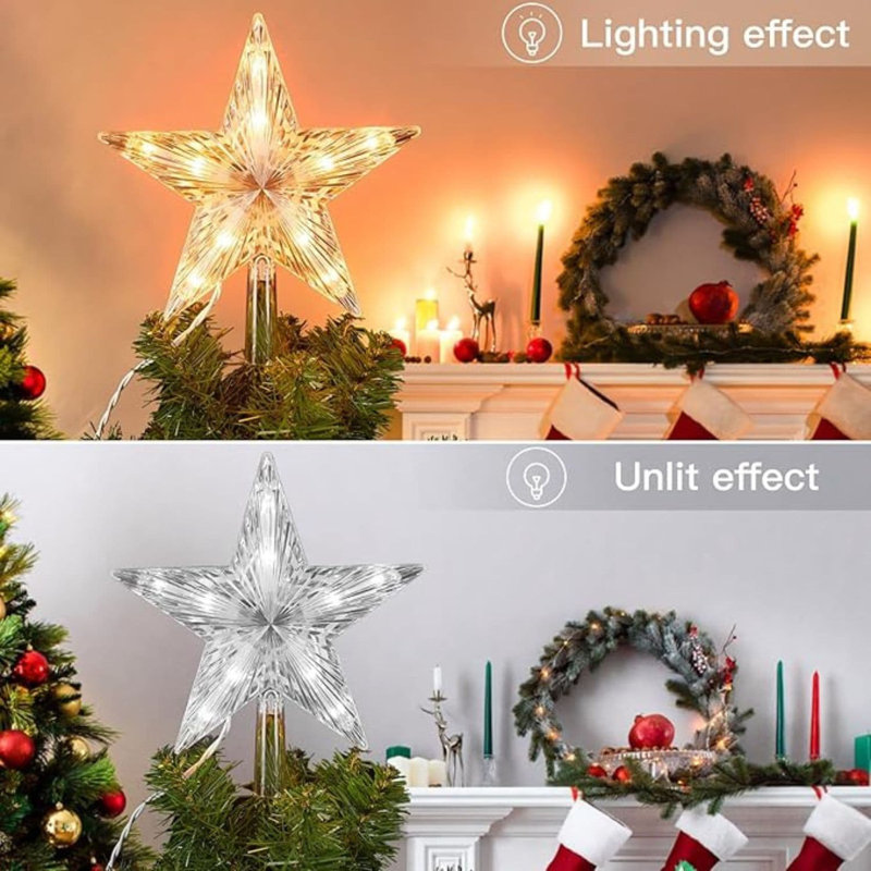 BOPWAY 9.5” Clear Five-Pointed Star Topper | Wayfair