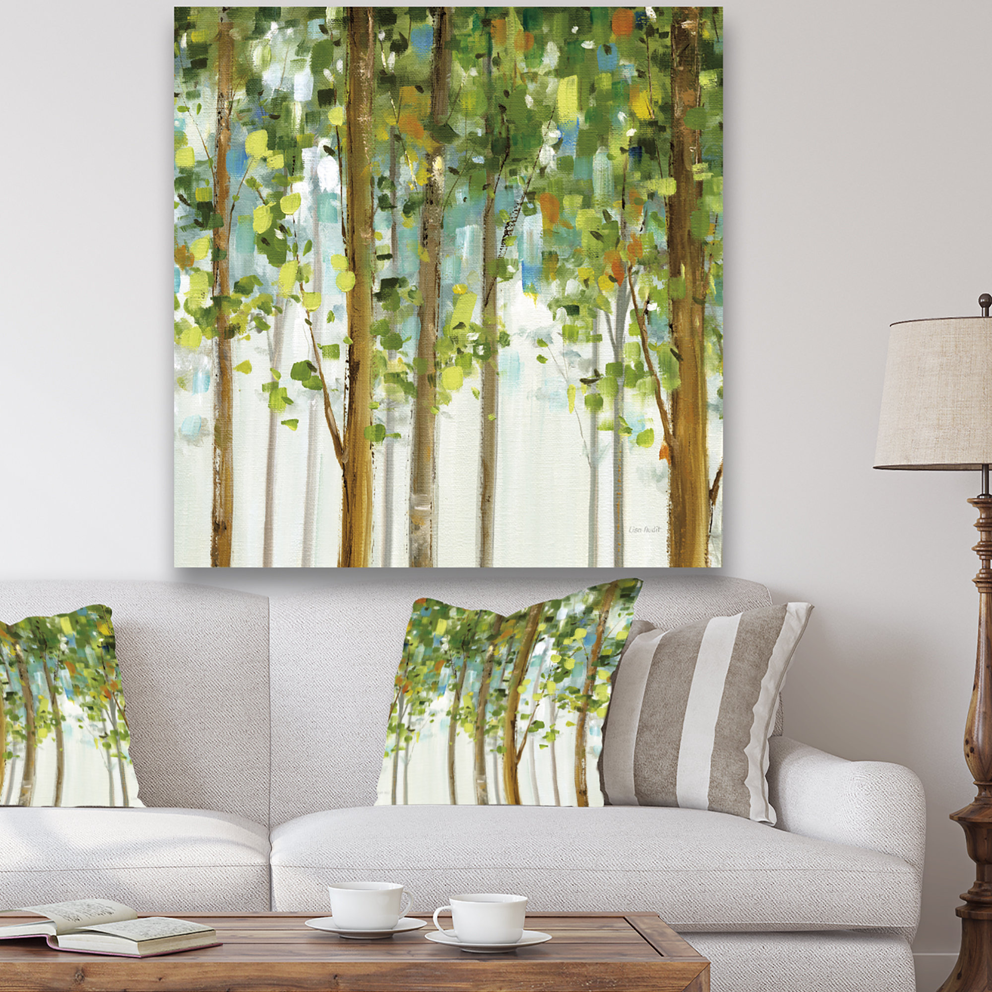 East Urban Home Green Forest Study - Modern Farmhouse Canvas Print ...