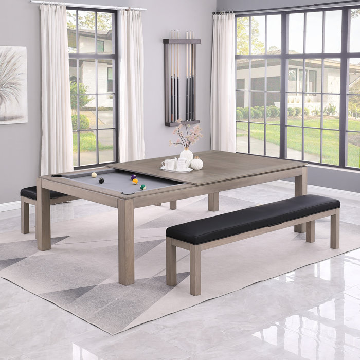 HomeSeason Billiard Bench with Storage for Olivia Slate Pool Table ...