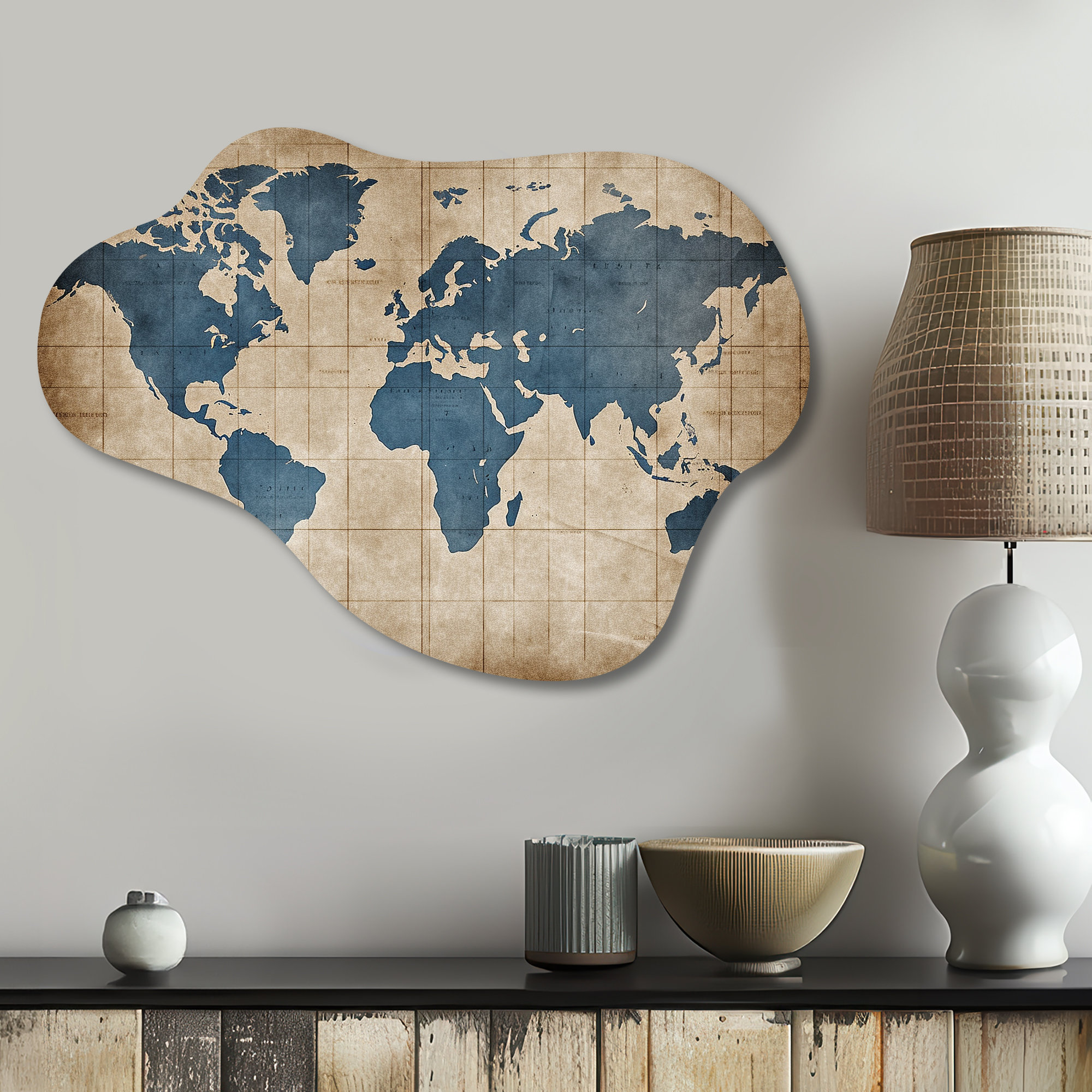 Trent Austin Design Ancient Map Of The World II - World Map Cloud Shape ...