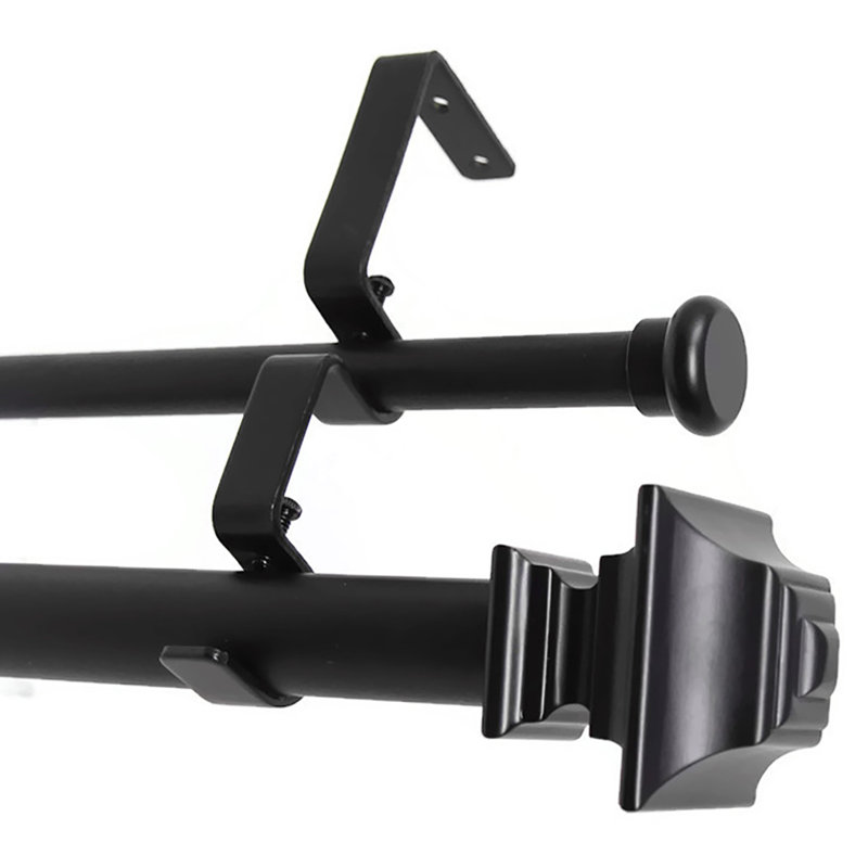 Darby Home Co Braley Flat Button Double Curtain Rod & Reviews | Wayfair