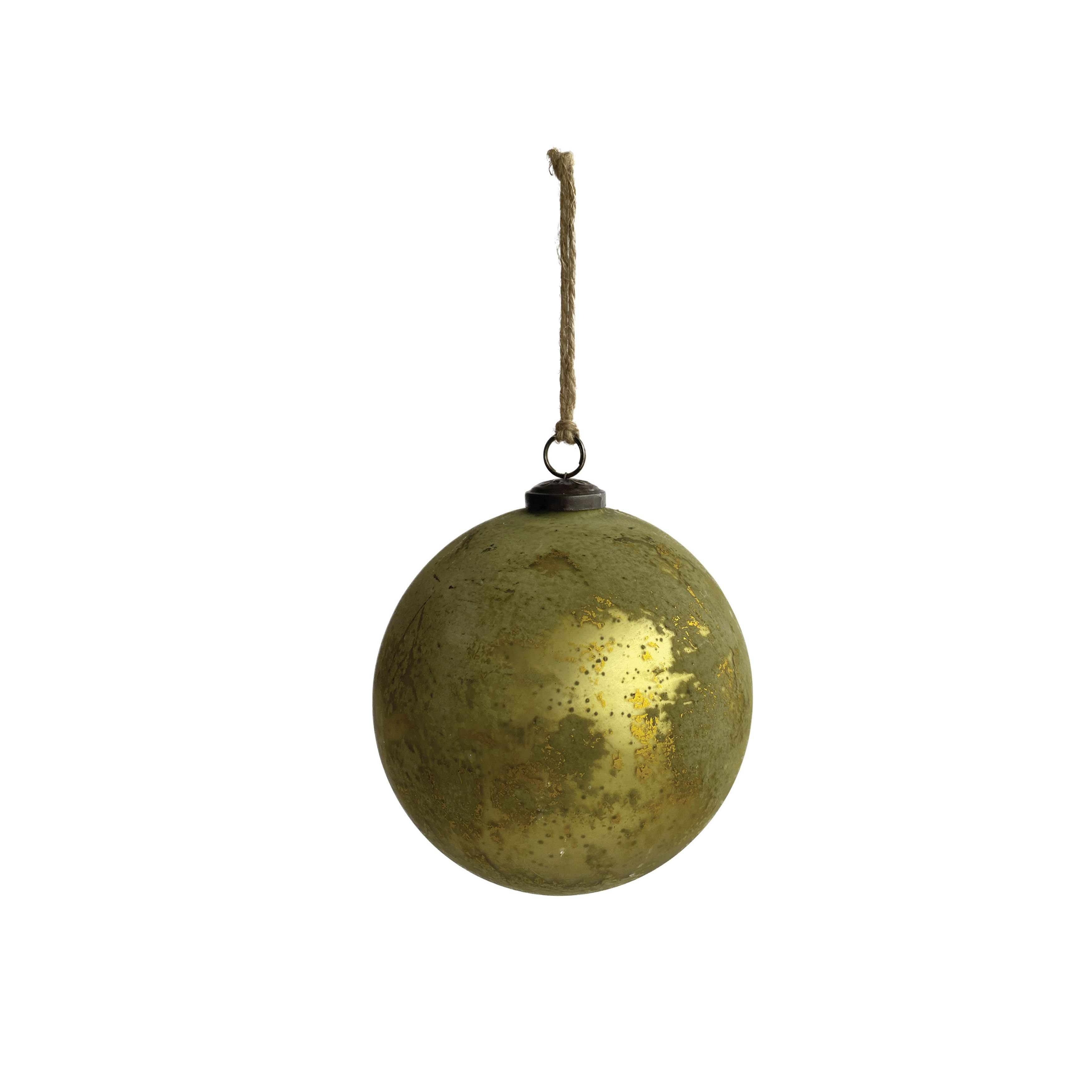 The Holiday Aisle® Round Glass Ball Ornament In Distressed Finish | Wayfair