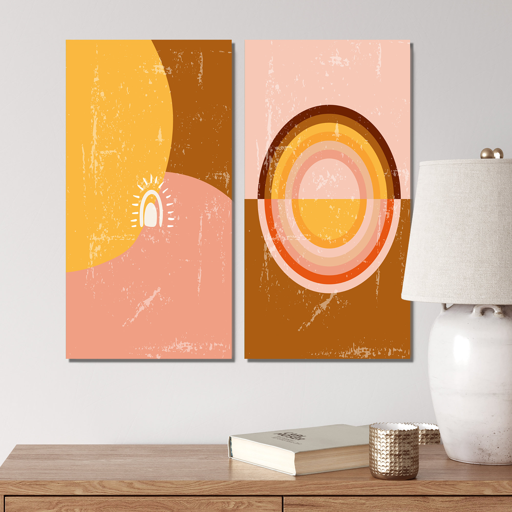 George Oliver Graphic Vintage Minimal Architecture II - 2 Piece Graphic ...