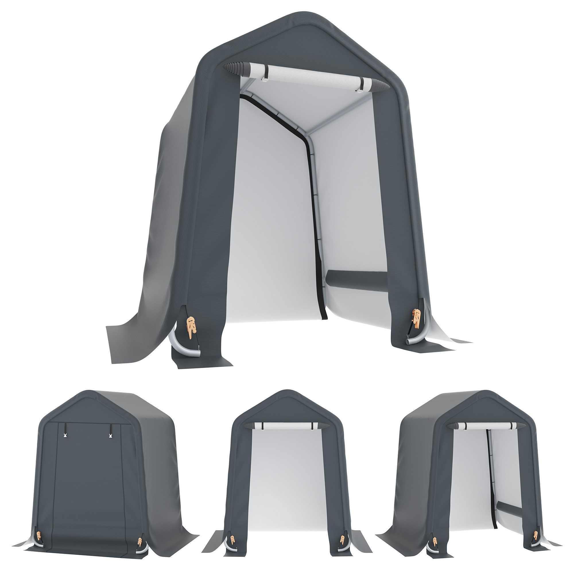Ideamage 6 Ft. W x 6 Ft. D Portable Shed in Gray Color | Wayfair