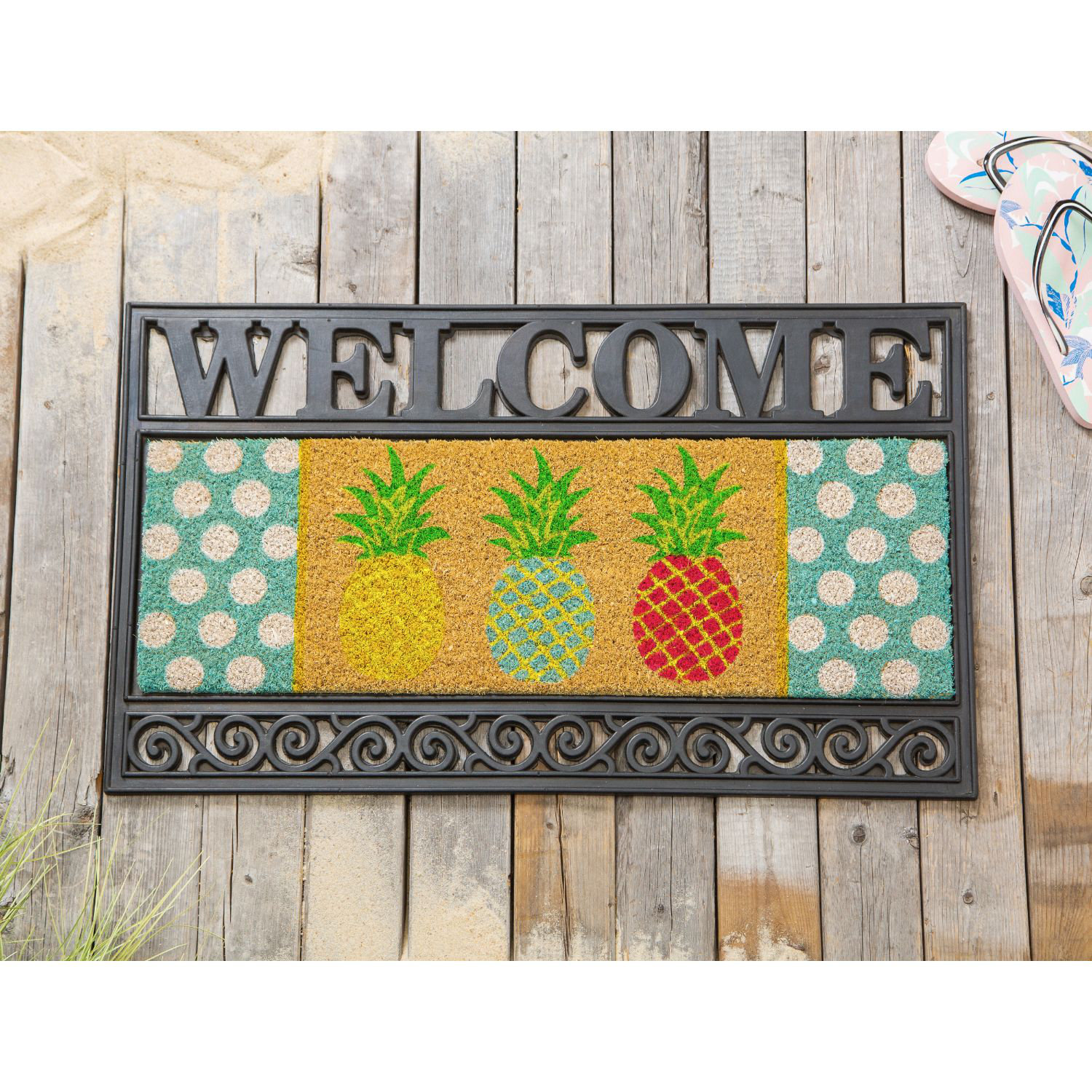 East Urban Home Hello Summer Pineapple Banner Kensington 28.25" x 9.25 ...